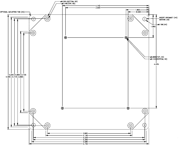 Figure 2: Bottom (Blank) End Cap Dimensions (DSC# PBEC-12-K)